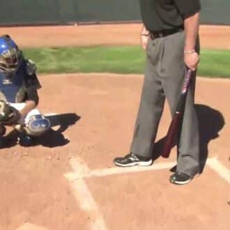 The batter steps on the plate while swinging or bunting. - Baseball ...