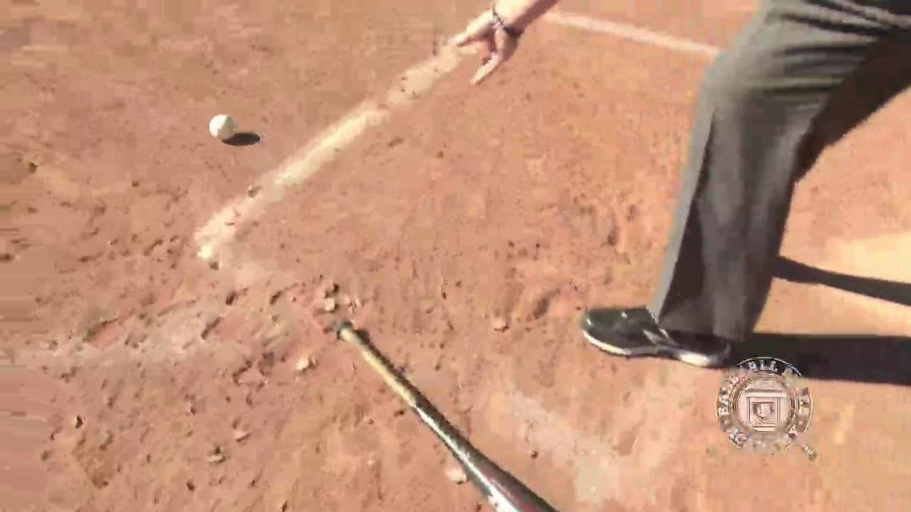 Batter Drops Bat (no intentional interference), Ball Rolls into the Bat ...