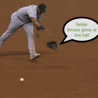 DETACHED EQUIPMENT TOUCHING PITCHED OR BATTED BALL - Baseball Rules Academy