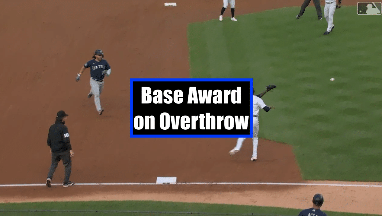 2023 Batter Awarded Third Base on Infield Overthrow - Baseball Rules Academy