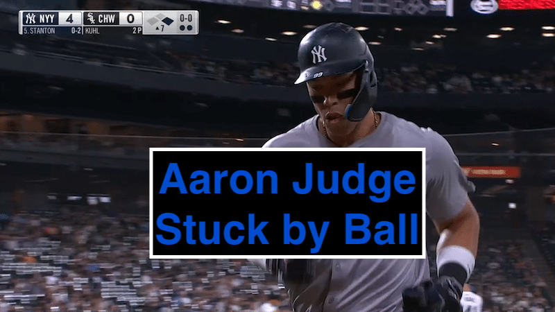 Aaron Judge Hit by Batted Ball - Baseball Rules Academy